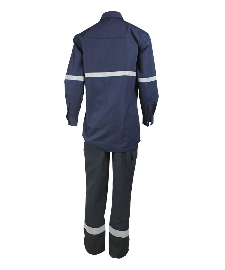 Navy Fireproof Anti Static Suits - YULONG SAFETY